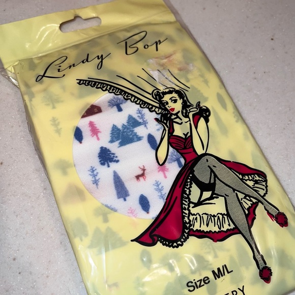 Lindy Bop | Accessories | Lindy Bop Tights White Teenie Trees Print ...